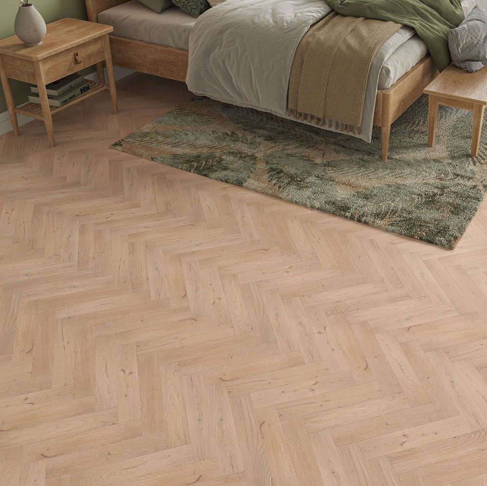 Lusso Genoa Invisible Smooth Oiled Rustic Herringbone Solid Oak Floori