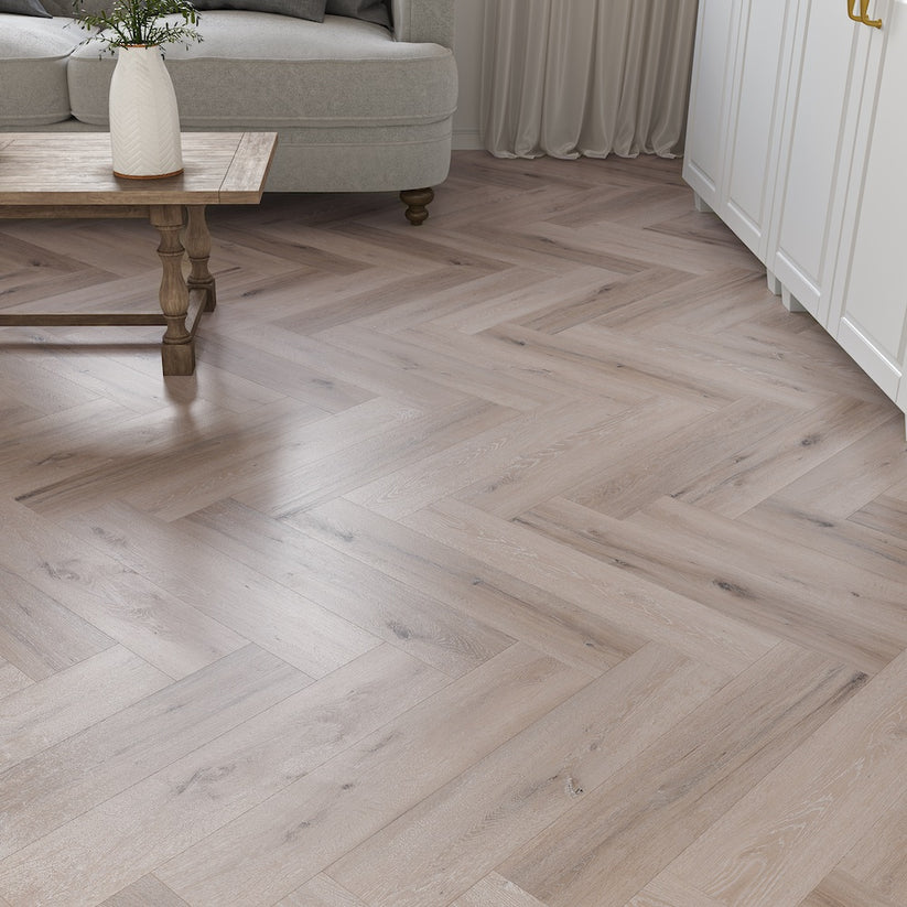 Lusso Taranto Seagrove Oak Herringbone SPC Click Vinyl Flooring