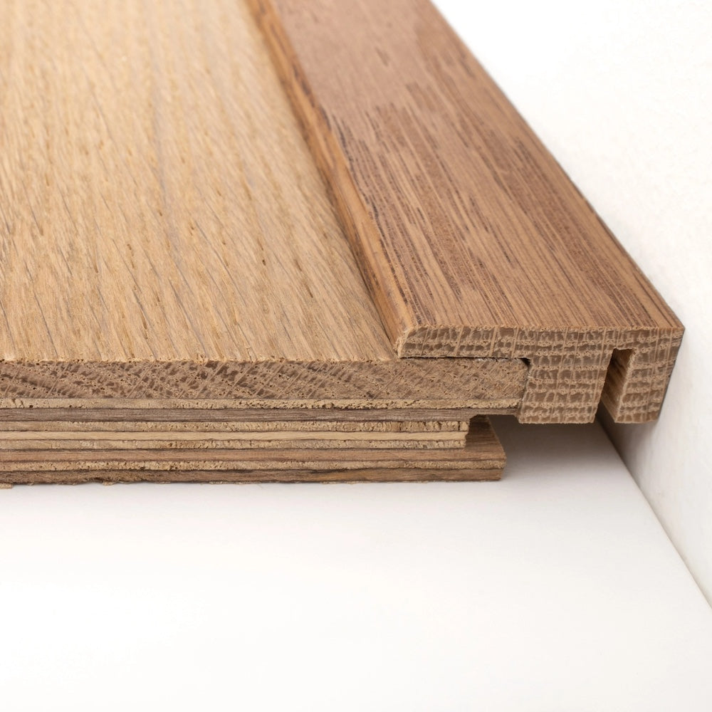 Lusso Smoked Solid Oak End Profile - SS4 - Available Lengths 900mm & 2