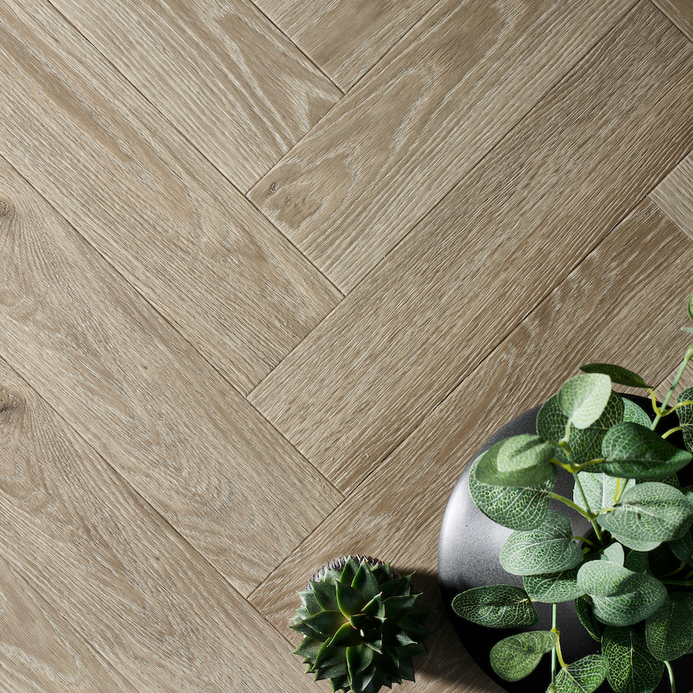 Textures Ash Herringbone TH08 Glue Down LVT Flooring | 2.5mm | 95mm | UK